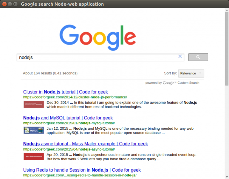 Building Google Custom Search Desktop Application using Electron | CodeForGeek