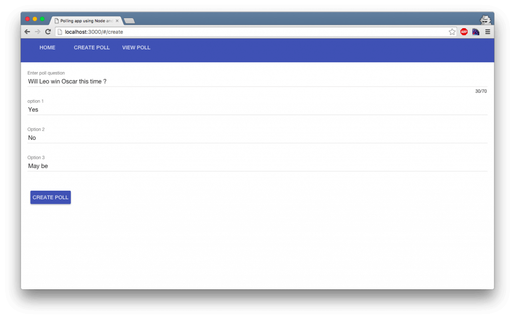Building real time polling app using RethinkDB and Nodejs