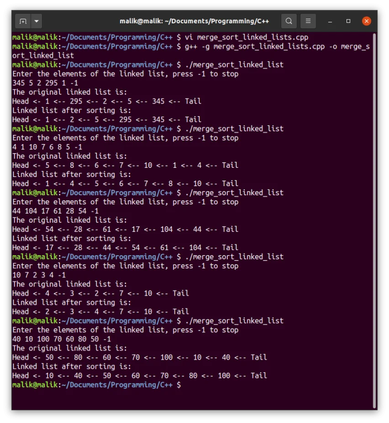 Sort Linked Lists Using C With Easy Examples Codeforgeek