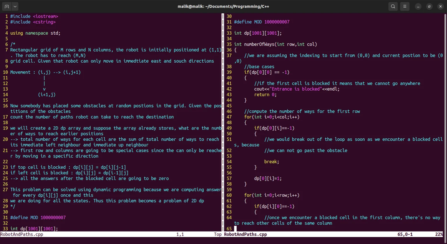 Robot And Paths Problem Using Dynamic Programming In C Codeforgeek