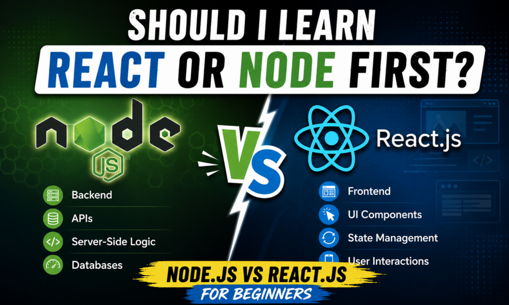 Should I Learn React or Node.js First? Node.js vs React.js for ...