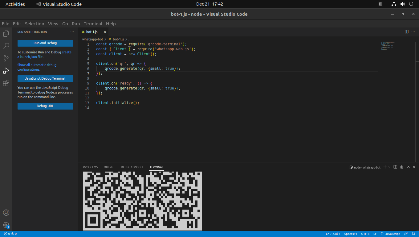 How to make a simple Whatsapp Bot in NodeJS | CodeForGeek