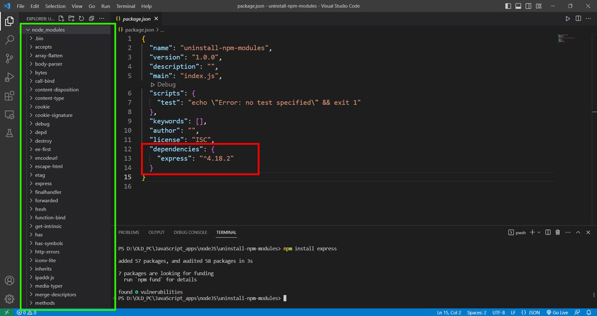 Removing Npm Packages And Dependencies In Nodejs Npm Uninstall Codeforgeek