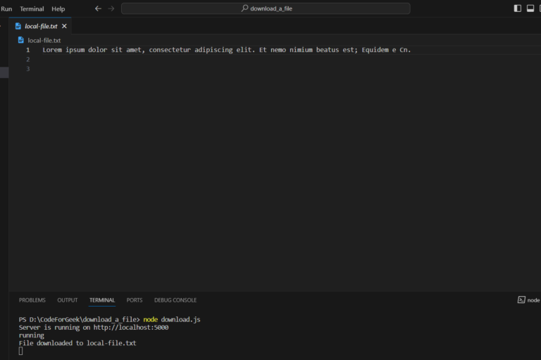 Download Files Using Node.js (Without Third-Party Libraries) | CodeForGeek