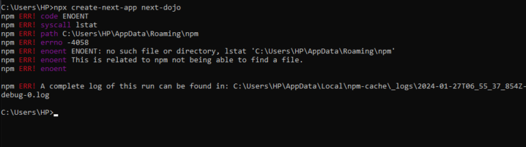 How to Fix Error: ENOENT, stat 'C:UsersRTAppDataRoamingnpm' | CodeForGeek
