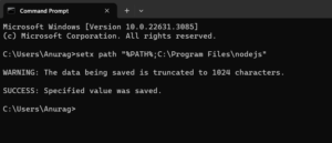 Adding Node.js to the System Path: GUI & CLI Approach | CodeForGeek