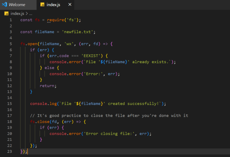 Creating Files In Nodejs 3 Easy Methods Codeforgeek