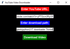 YouTube Video Downloader Using Python Tkinter | CodeForGeek