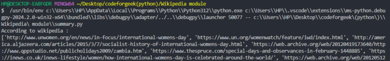 Wikipedia Module In Python An In Depth Guide Codeforgeek