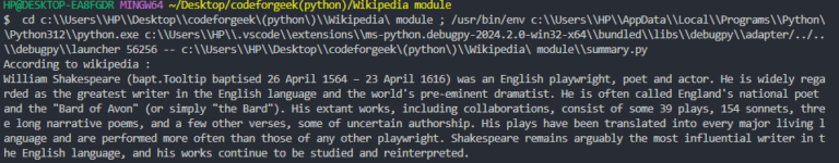 Wikipedia Module in Python: An In-Depth Guide | CodeForGeek