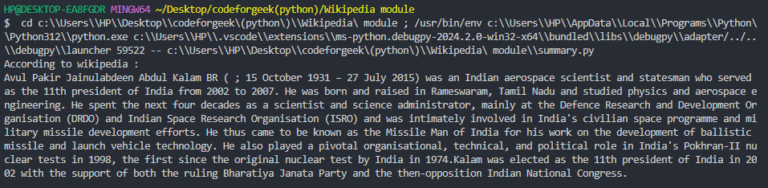 Wikipedia Module in Python: An In-Depth Guide | CodeForGeek