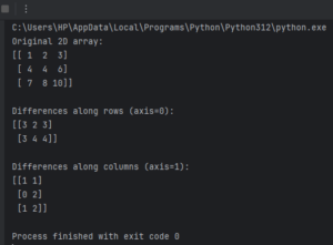 NumPy.diff() in Python: Calculating Array Differences | CodeForGeek