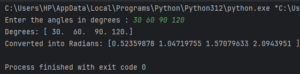Convert Degree to Radian in Python (3 Ways) | CodeForGeek