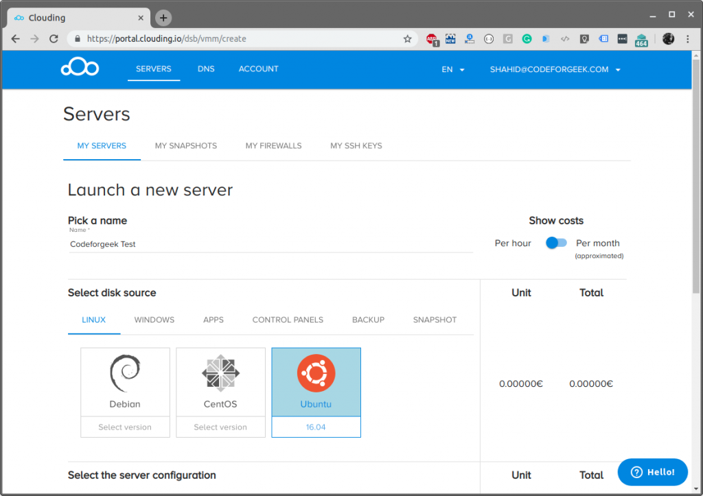 Hosting Nodejs App on Clouding.io Platform | CodeForGeek